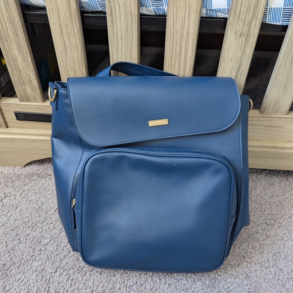 JJ Cole | Other | Jj Cole Blue Leather Backpack | Poshmark